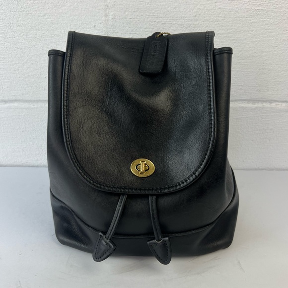 Coach | Bags | Vtg Coach 979 Black Leather Large Daypack Backpack ...